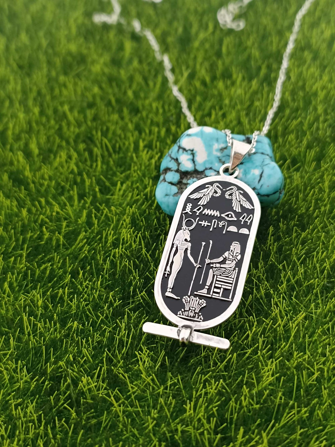 Sekhmet and Isis Cartouche Necklace Ancient Egypt Necklace Personalized ...