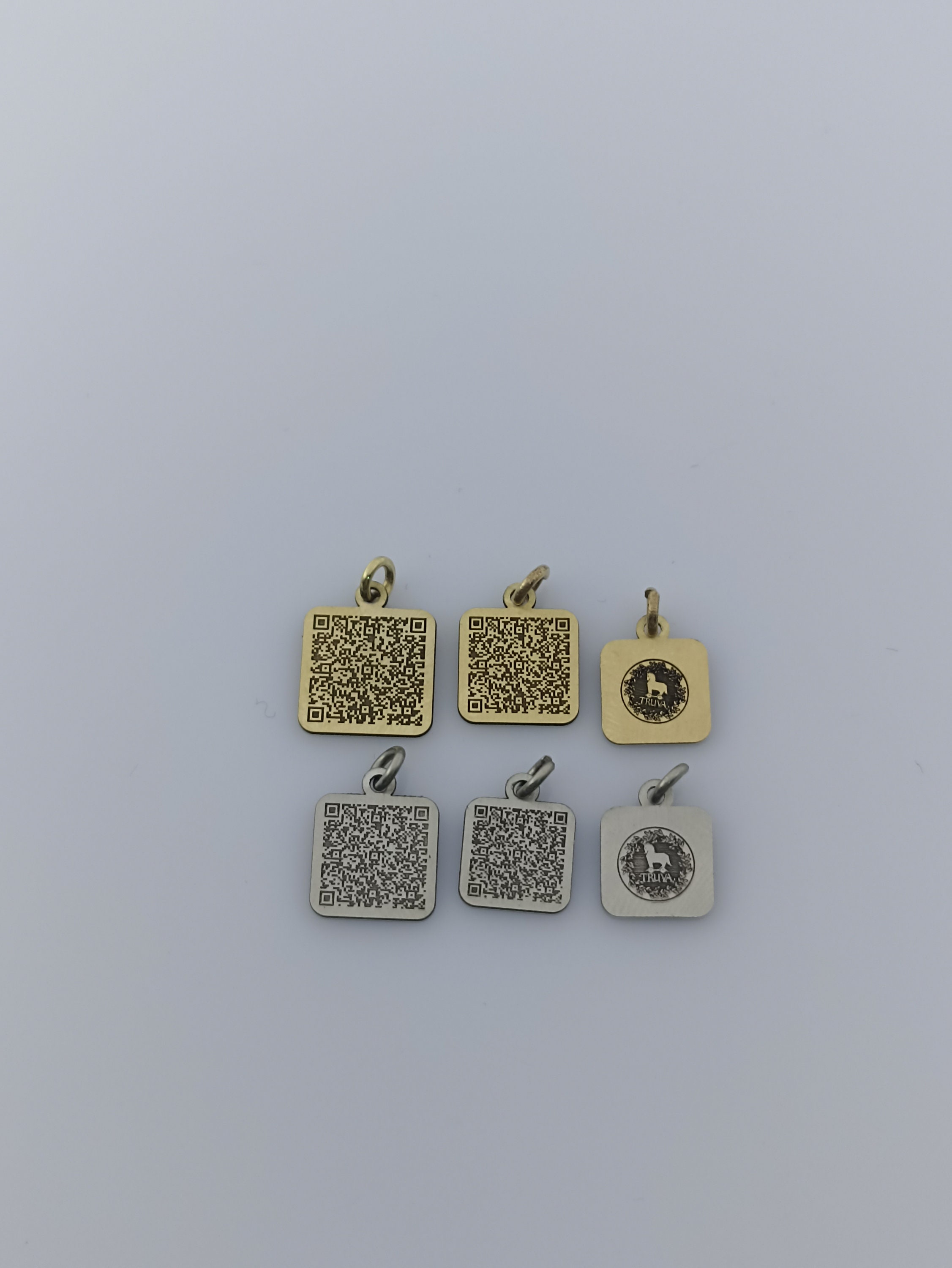 QR Code Logo Charm, Link Tag for Your Brand, Two Side Engraved Charm ...