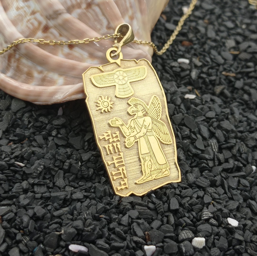 Sumerian Cuneiform Name Necklace, Custom Made Anunnaki Pendant, Ancient ...