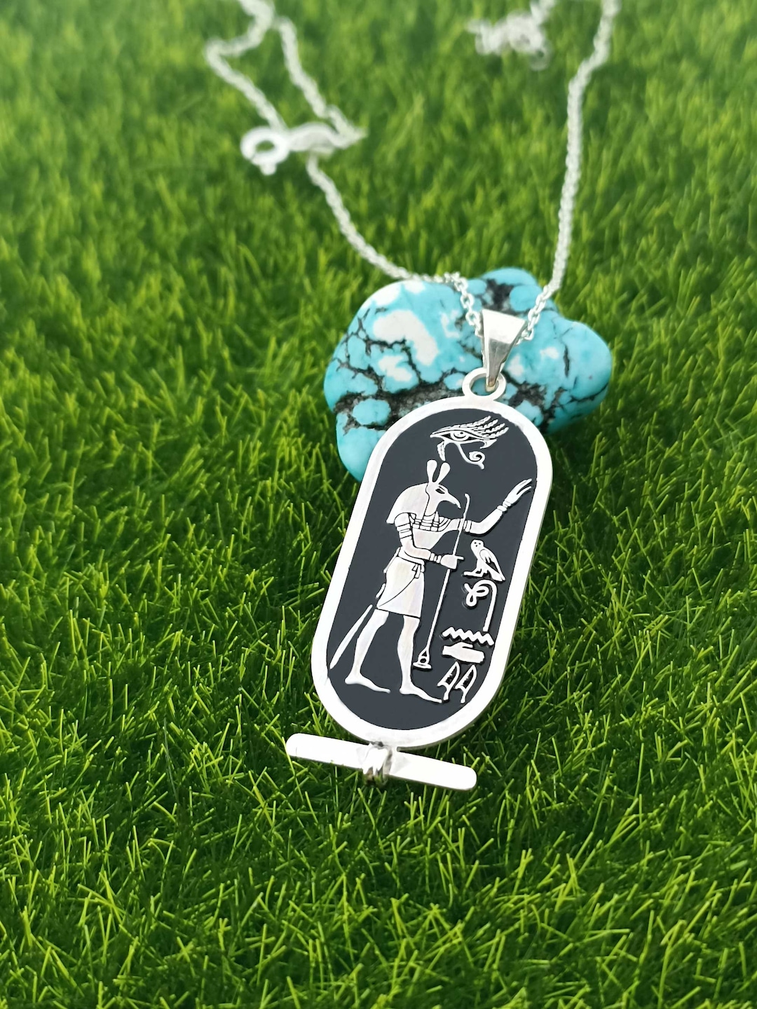 Egyptian God Seth Cartouche Necklace, Ancient Egypt Hieroglyphic ...