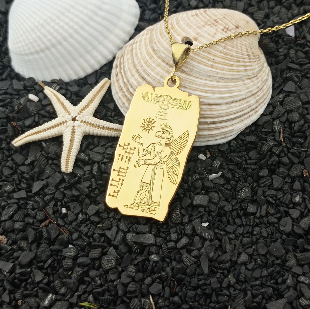 Sumerian Cuneiform Name Necklace, Custom Made Anunnaki Pendant, Ancient ...