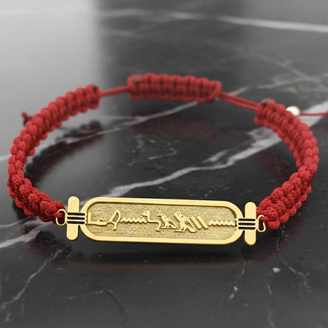 Egypt Cartouche Hieroglyph Name Bracelet, Ancient Egyptian Jewelry, 925 ...