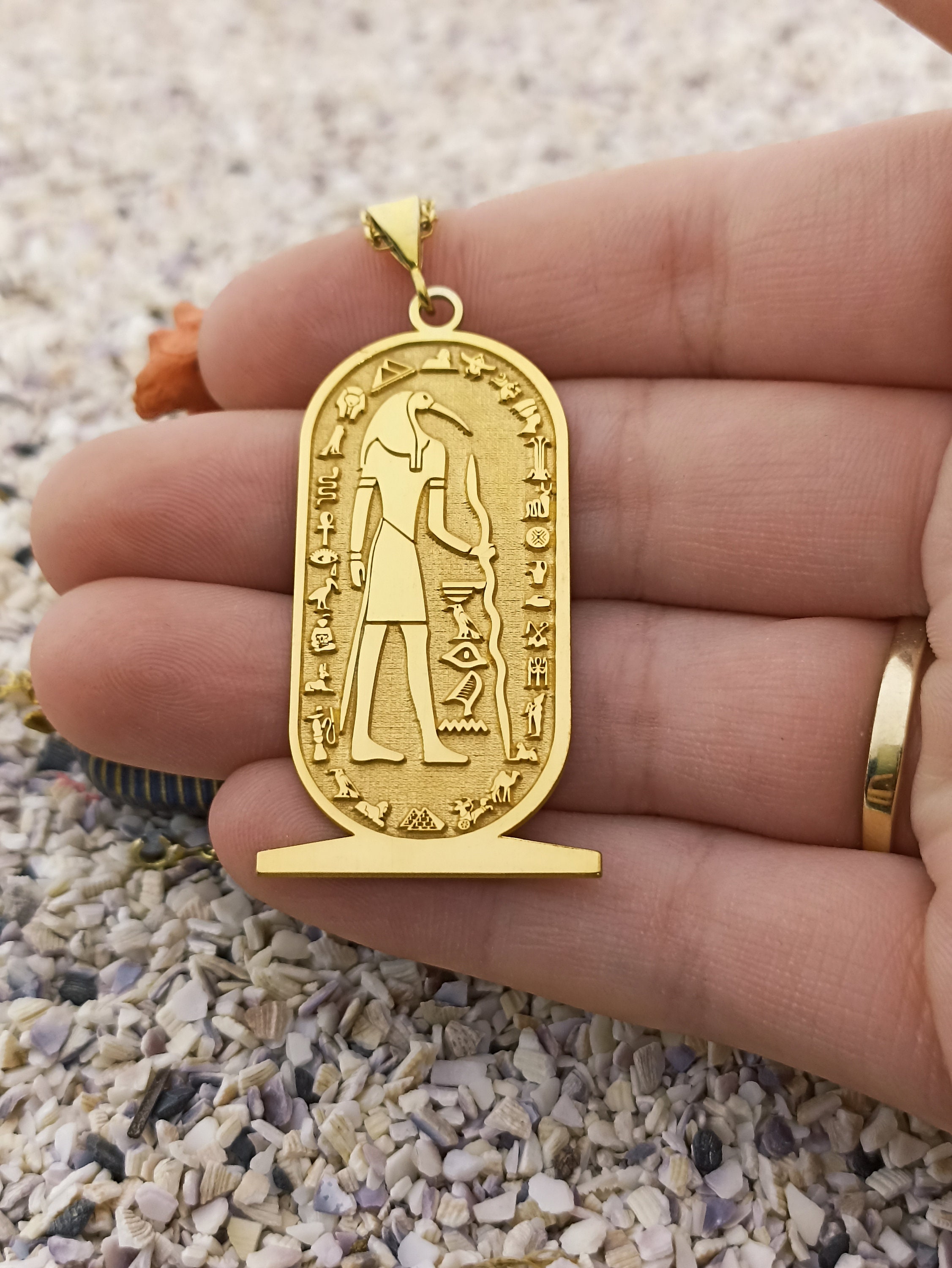 925 Sterling Silver Egyptian Script, God of Knowledge Thoth Djehuti ...