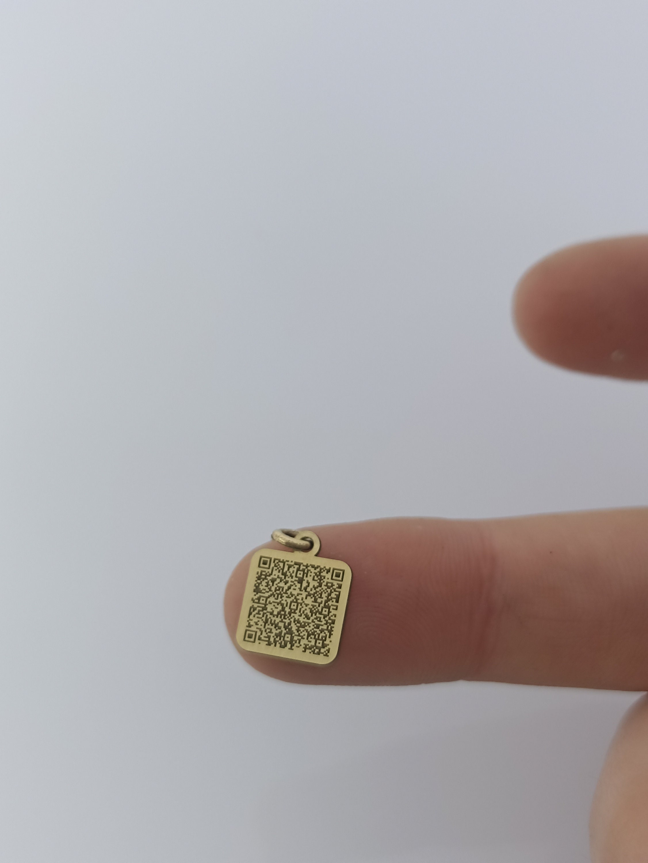 QR Code Logo Charm, Link Tag for Your Brand, Two Side Engraved Charm ...