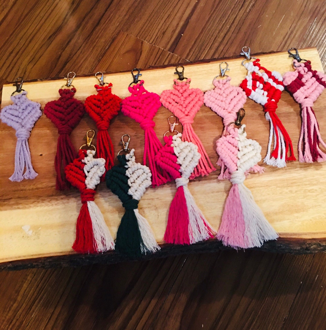 Macrame Heart Keychain Accents- Purse Accents-gifts-friendship ...