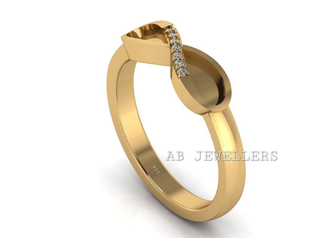 925 Sterling L Silver, Infinity Blank Channel Ring With CZ Setted, Good ...