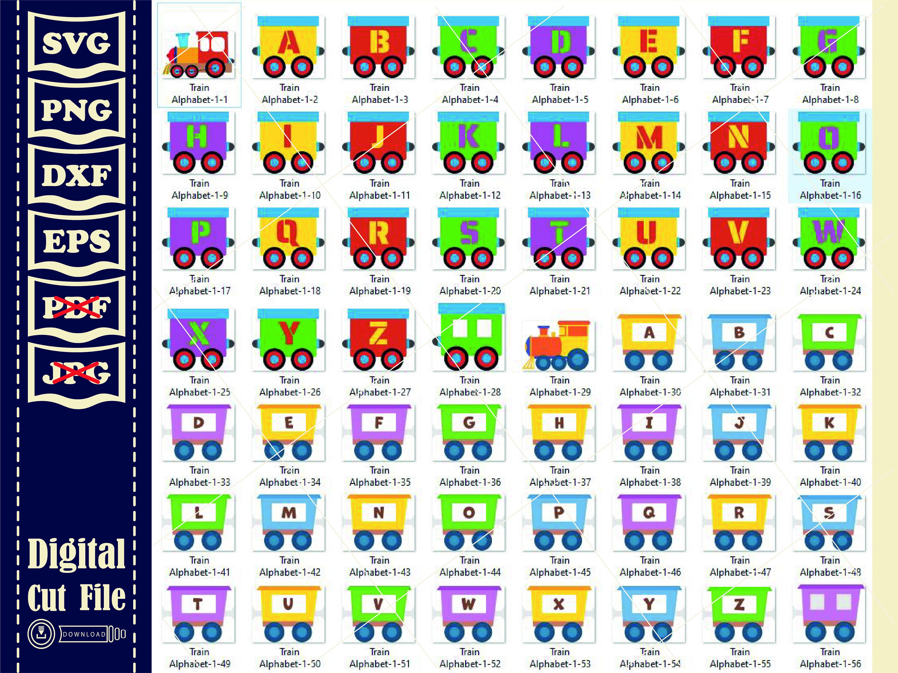 Train Alphabet SVG Train Font SVG Train Letters Cricut Cut | Etsy UK