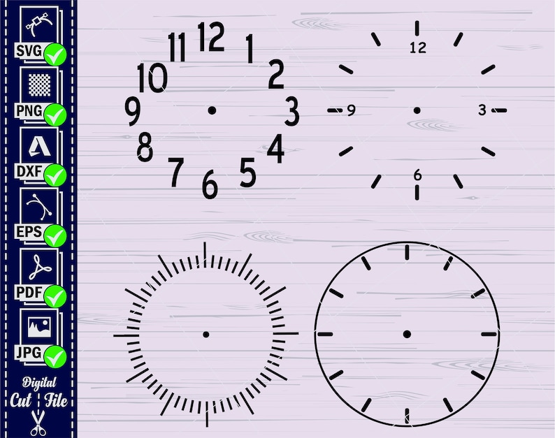 Clock Face SVG Bundle, Numbers Clipart (digital Download) - Etsy