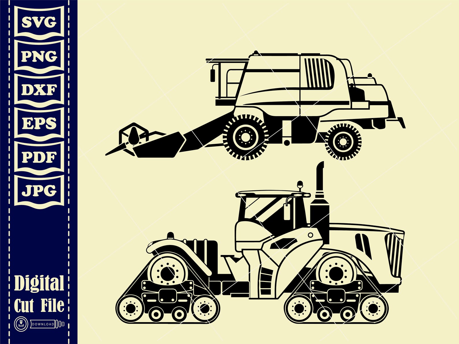 Combine Harvester SVG Farm Svg Combine Svg Combine Clipart - Etsy