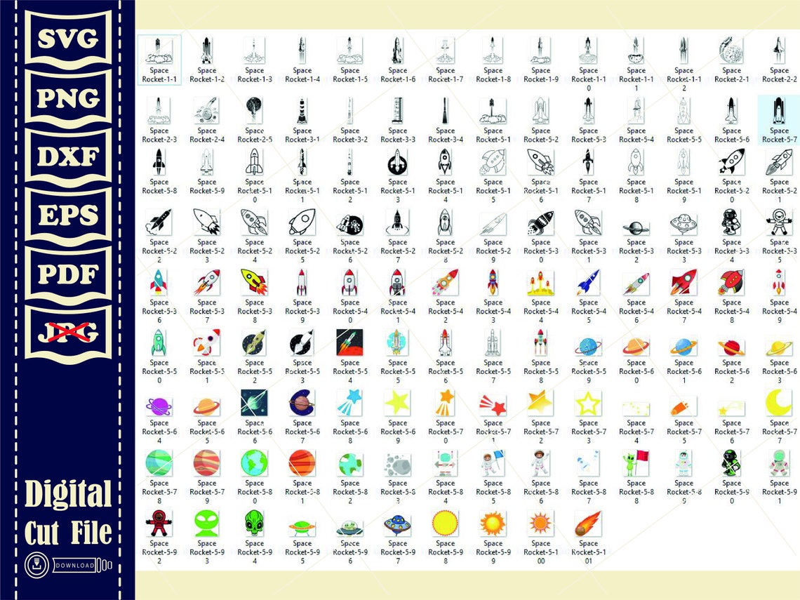 Space Rocket Launch SVG Galaxy Space SVG Bundles Rocketship | Etsy