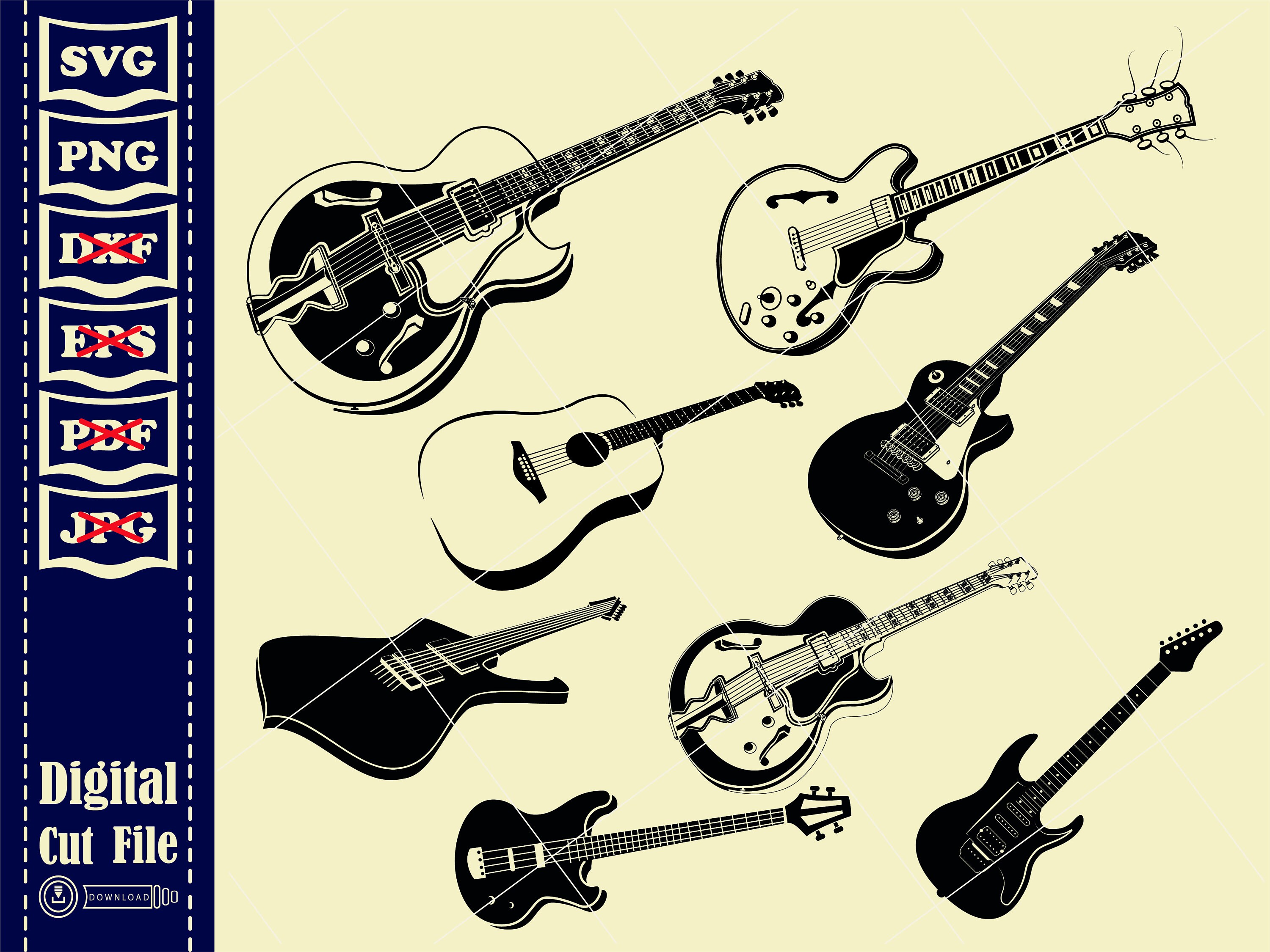 Guitar SVG Guitar Clipart Music Svg Guitarist Gir Winged - Etsy Canada