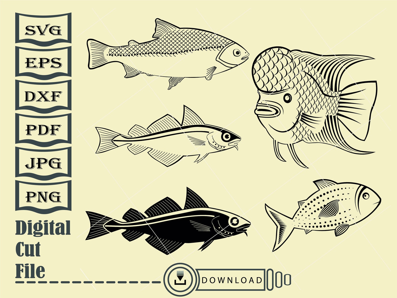 Fish SVG Bundle Fish SVG Fish Clipart Fish Cut Files for - Etsy Canada