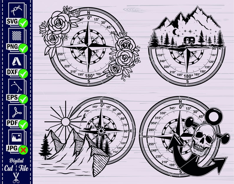 Compass SVG1 Mountain Compass Svg Camping Compass Svg - Etsy
