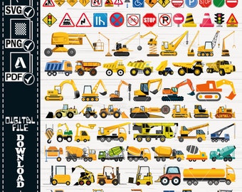 Construction SVG, Construction Bundle Svg, Trucks Svg, Excavator Svg ...