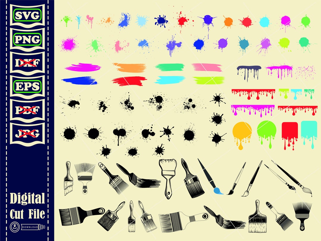 Paint Brush SVG, Paint Splatter Svg, Paint Stroke Svg, Splash Svg, Drip ...