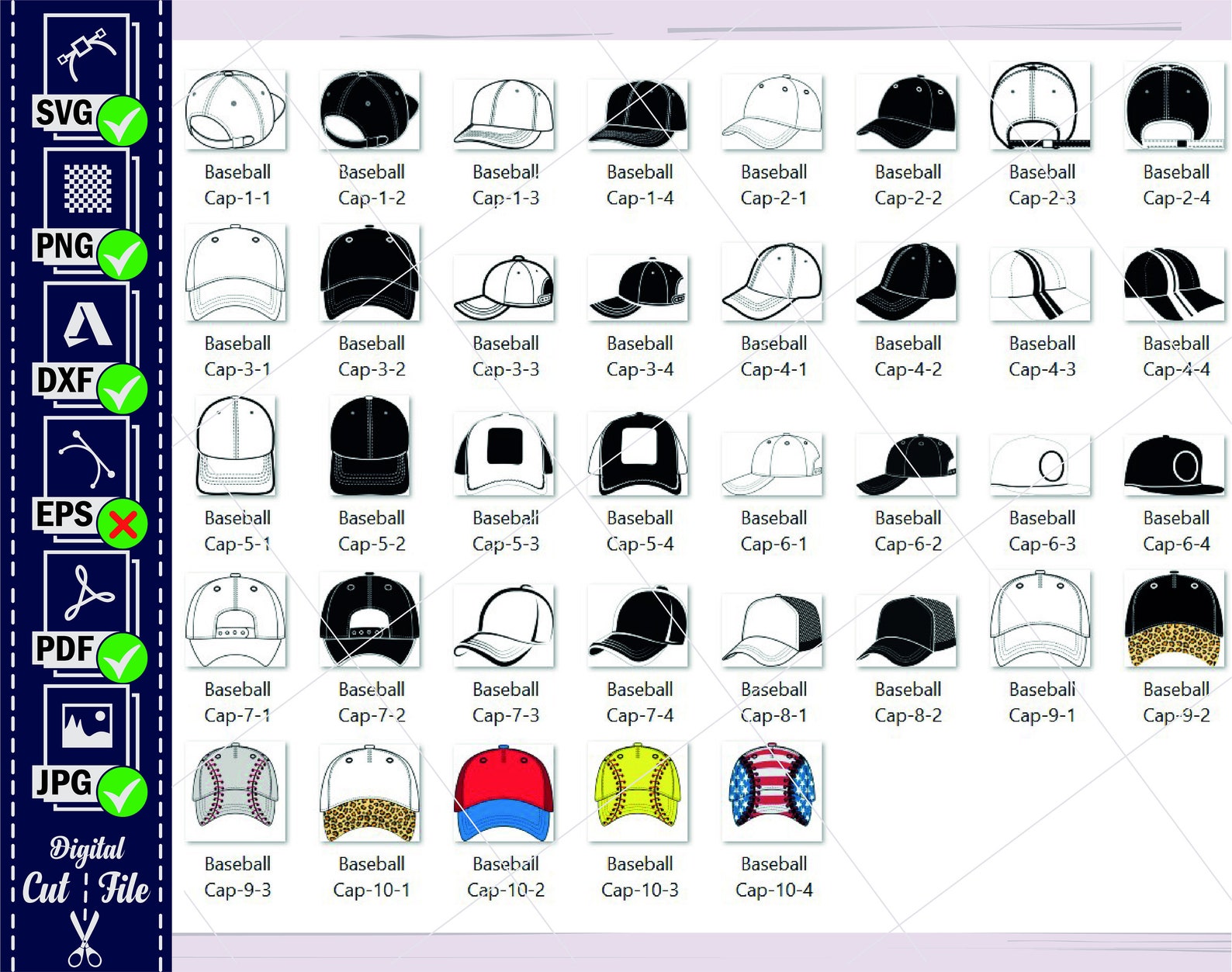 Baseball Cap SVG Files 1, Baseball Cap SVG, Baseball Cap Clipart, Cut ...