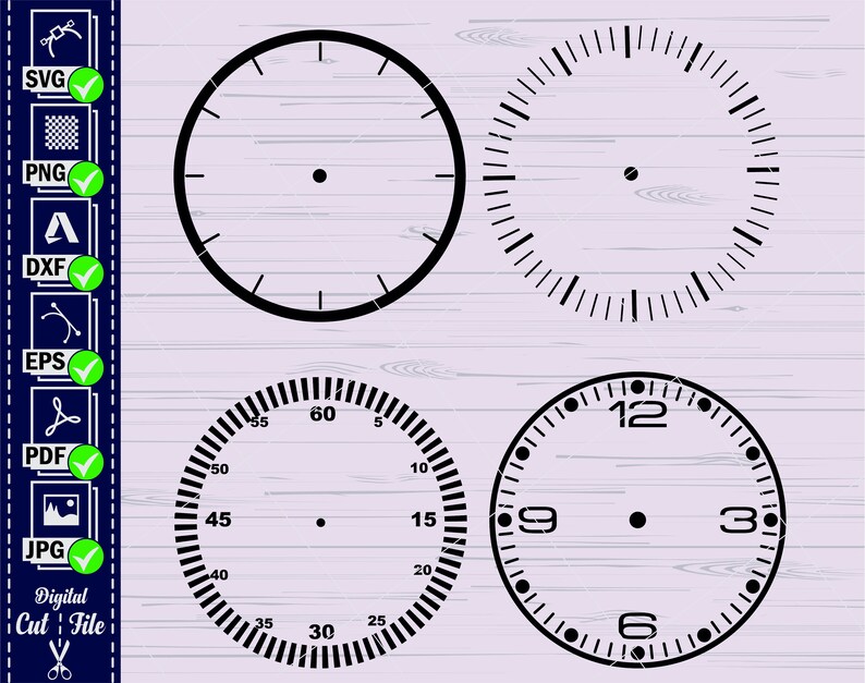 Clock Face SVG Bundle, Numbers Clipart (digital Download) - Etsy