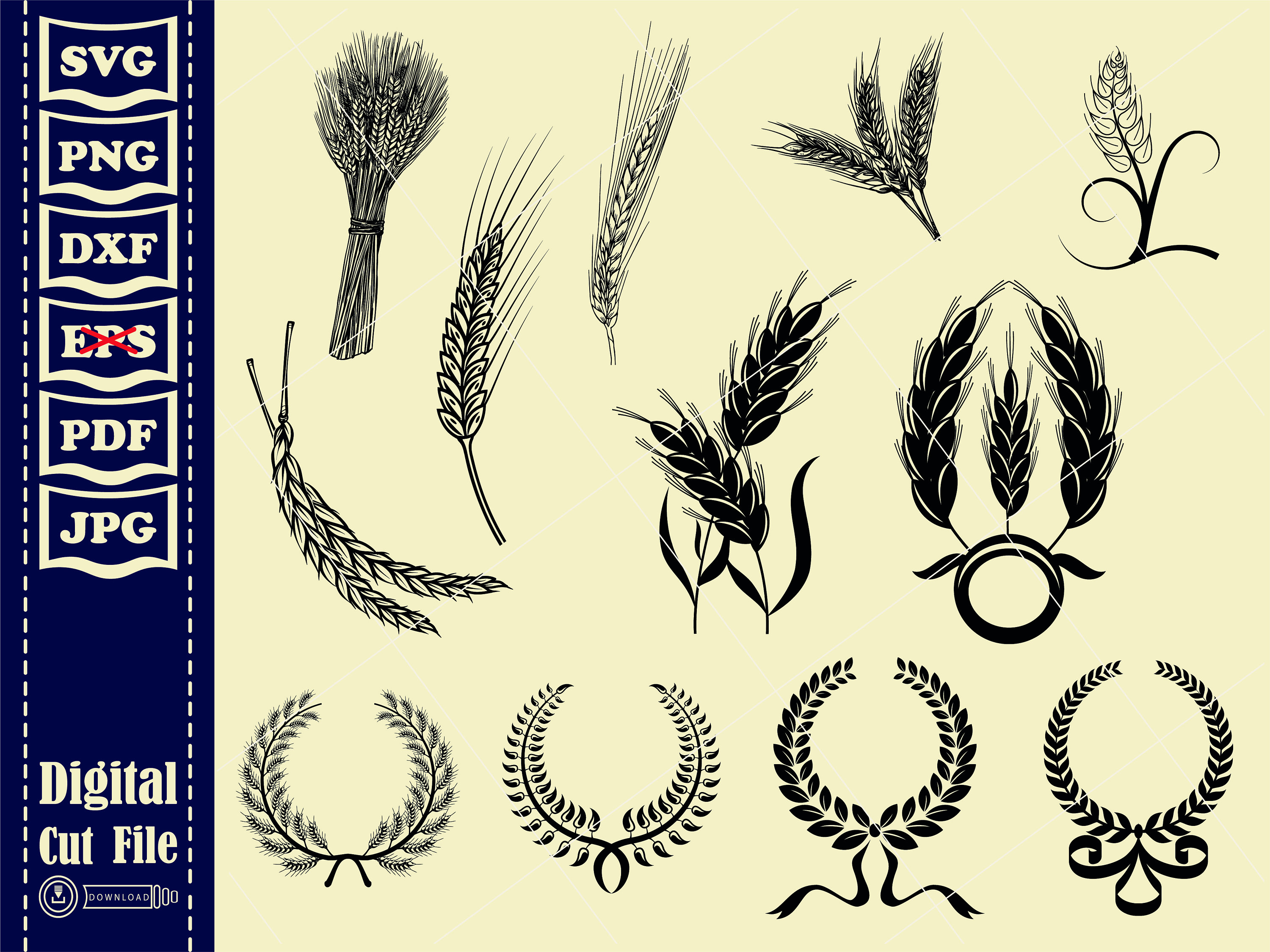 Wheat SVG Bundle Wheat Svg Grain Svg Wheat Clipart Wheat - Etsy