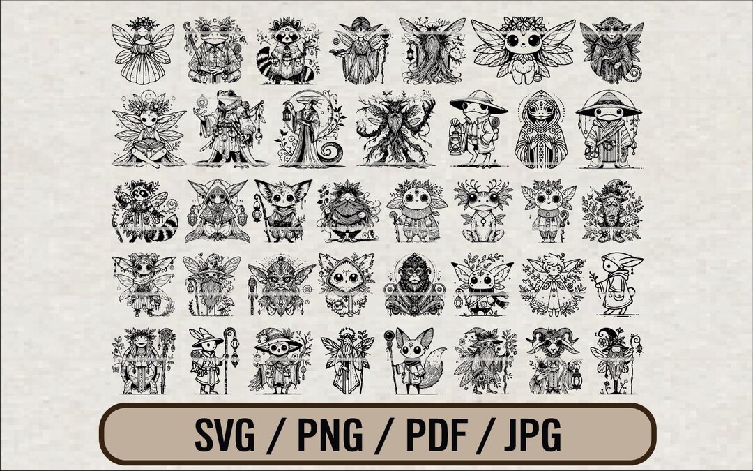 Fairy Creatures SVG Bundle,#4, Clipart, Digital, Esoteric, Png ...