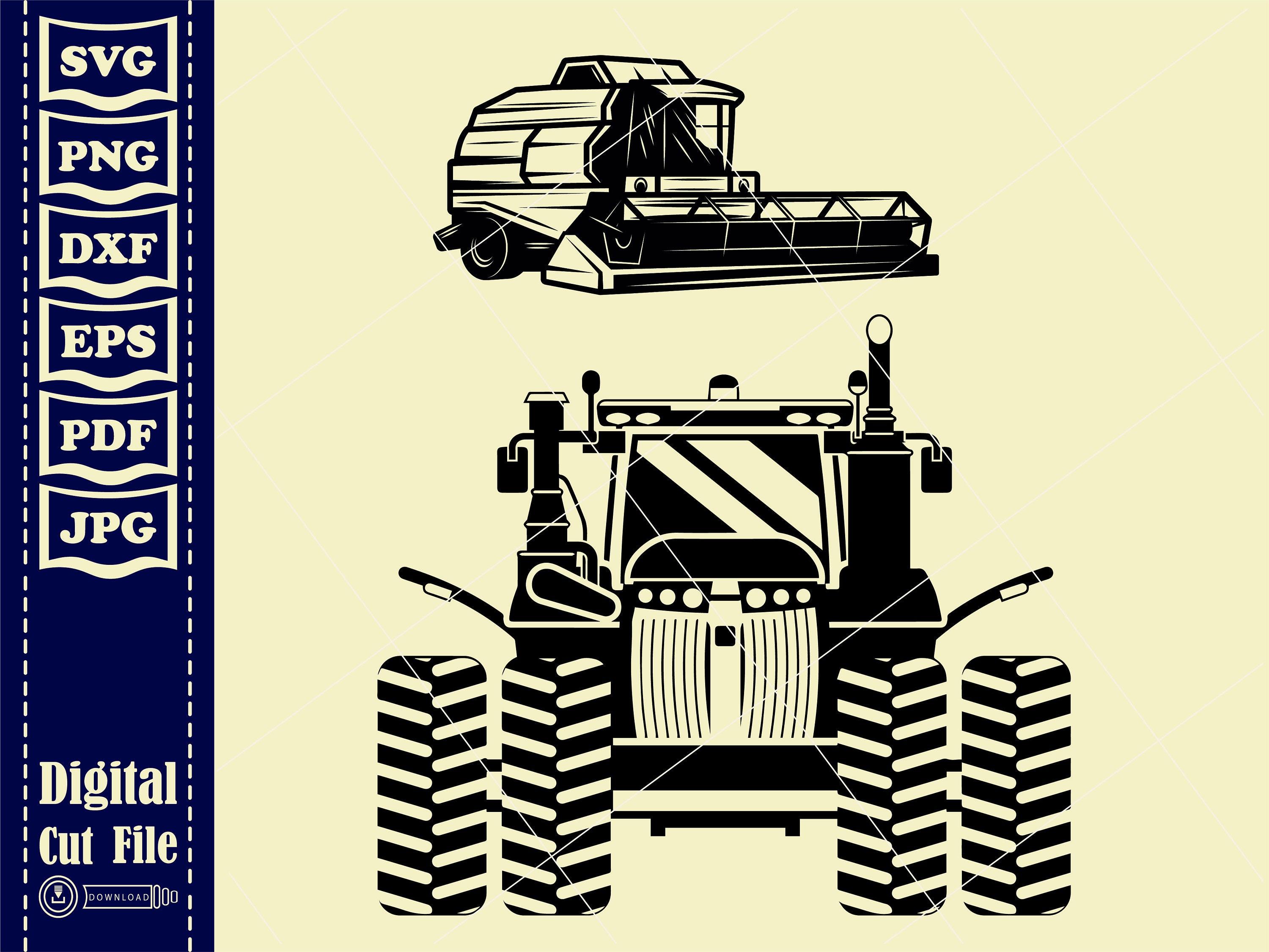 Combine Harvester SVG Farm Svg Combine Svg Combine Clipart - Etsy Canada