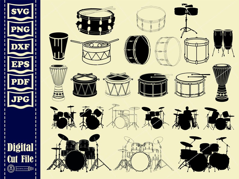 Drum Svg Drummer Svg Music Clipart Musicians Svg File - Etsy