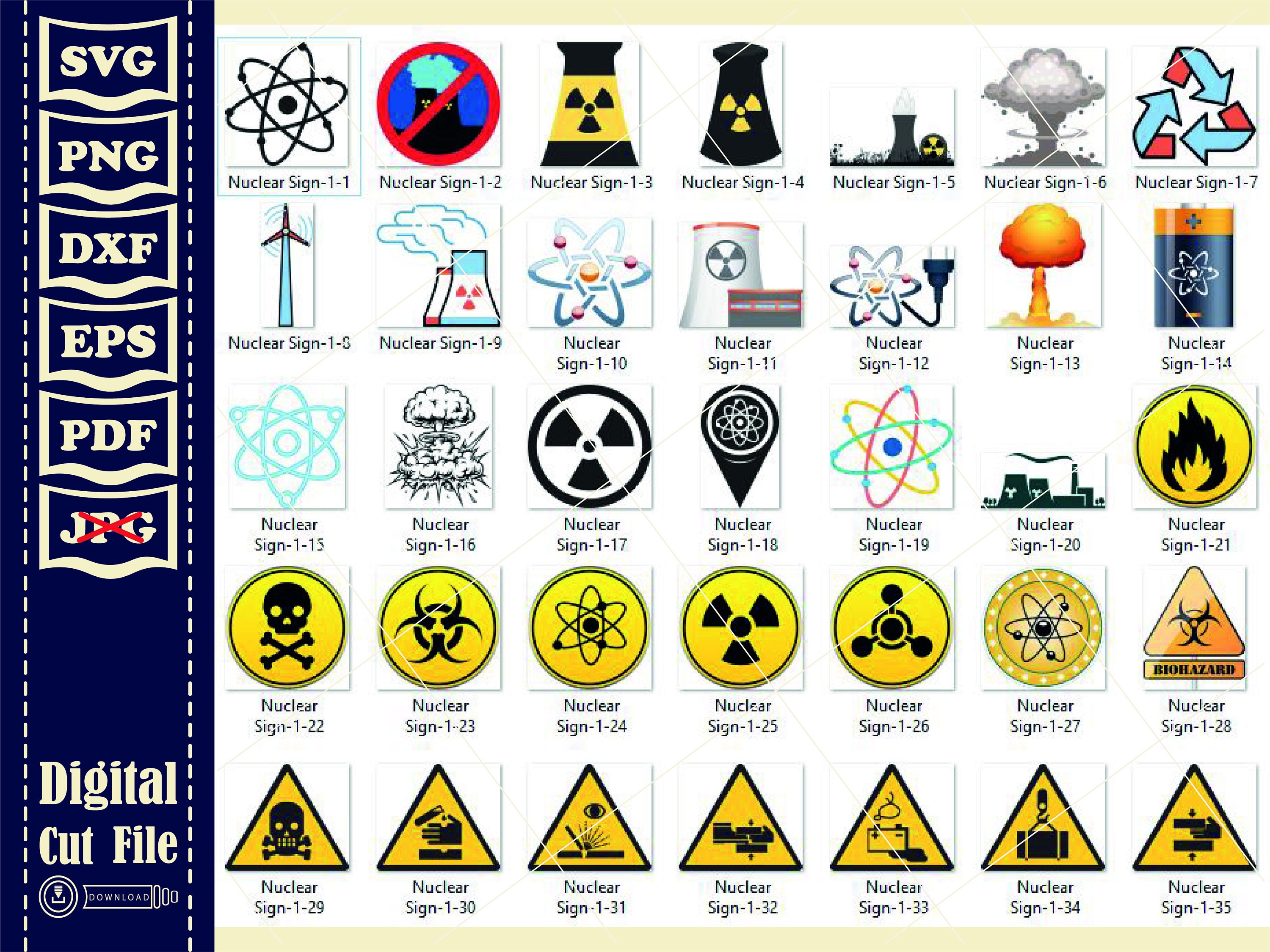 Nuclear Logo Nuclear Clipart Svg Warning / Danger Signs Svg - Etsy UK