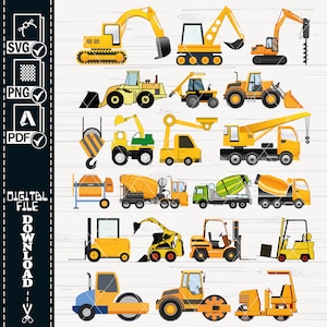 Construction Vehicle SVG Bundle, Truck Clipart (digital Download) - Etsy