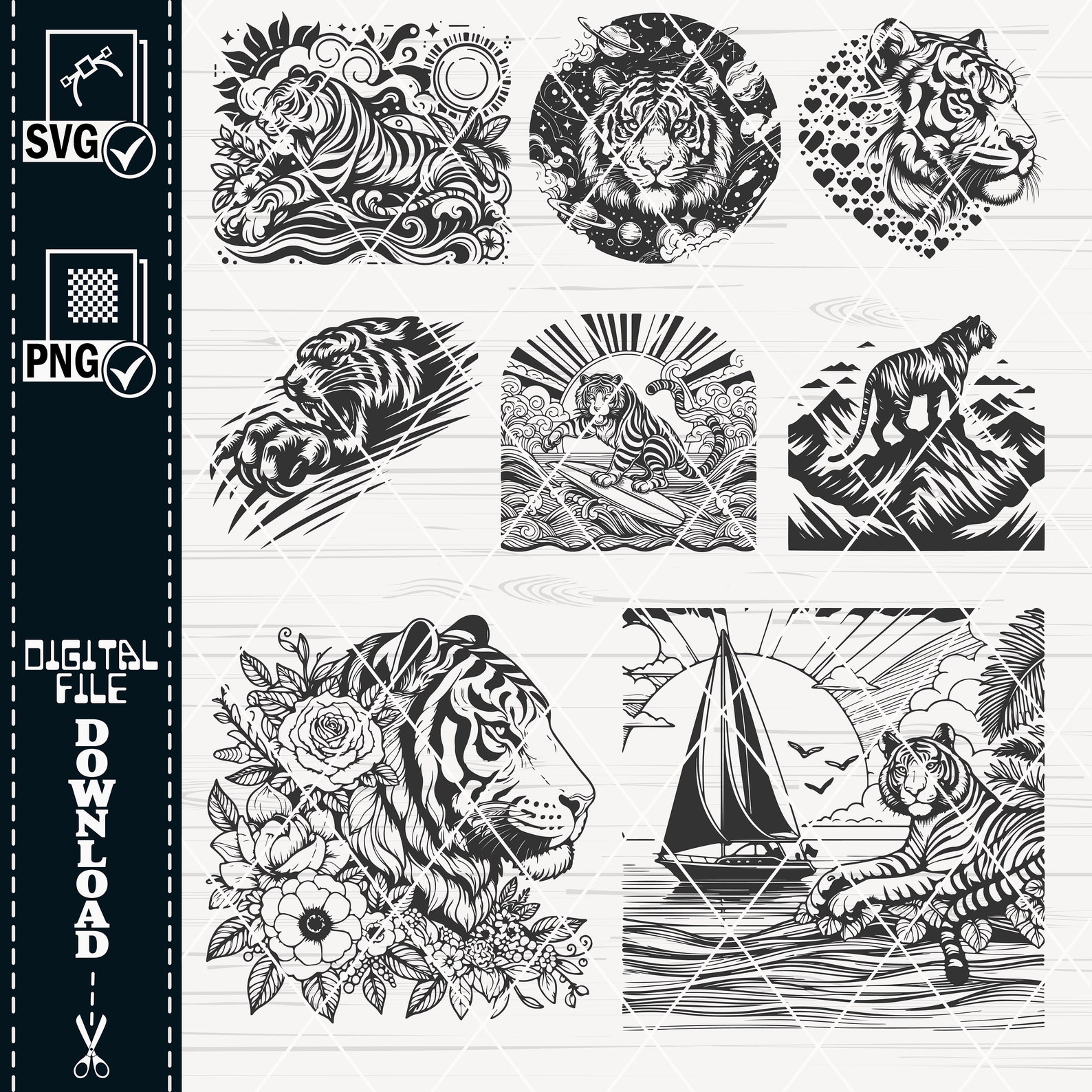 Tiger SVG Mega Bundle, Floral, Mascot, Sport (digital Files) - Etsy