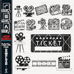 Film SVG, Movie Svg, Cinema Svg, Split Cinema, Movie Night SVG, Film ...