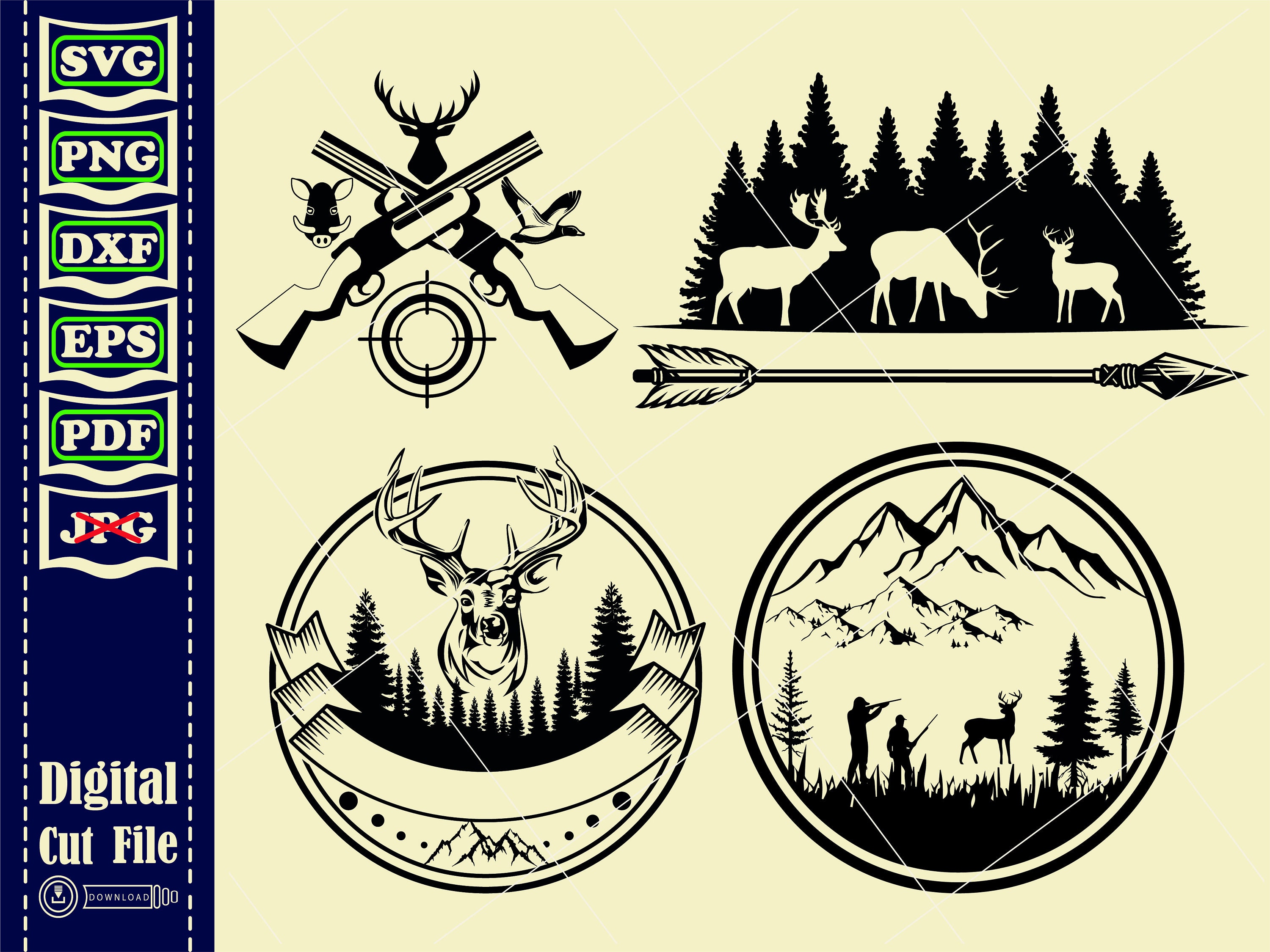 JAGD SVG Bundle 2 Jäger SVG Cut Files Hirschjäger svg - Etsy Schweiz