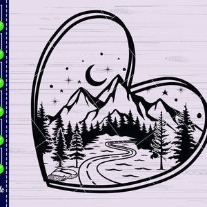 Geometric Mountain Svg, 1, Mountains Svg, Waterfall Landscape Tattoo ...