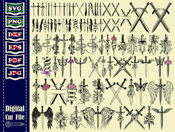 Sword Svg Flower Sword Svg File Sword Logo SVG Floral Sword - Etsy Canada