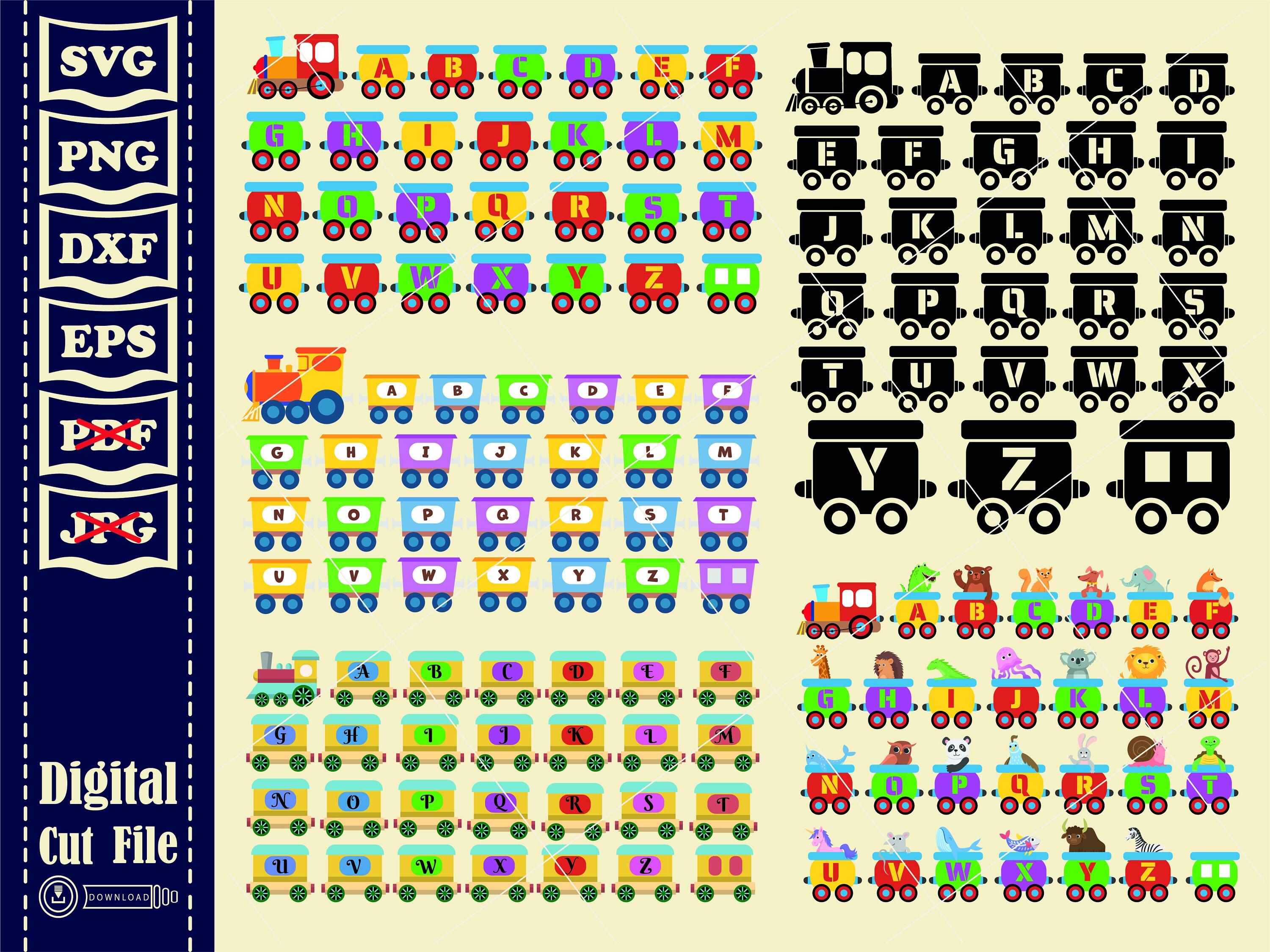 Train Alphabet SVG Train Font SVG Train Letters Cricut Cut | Etsy UK