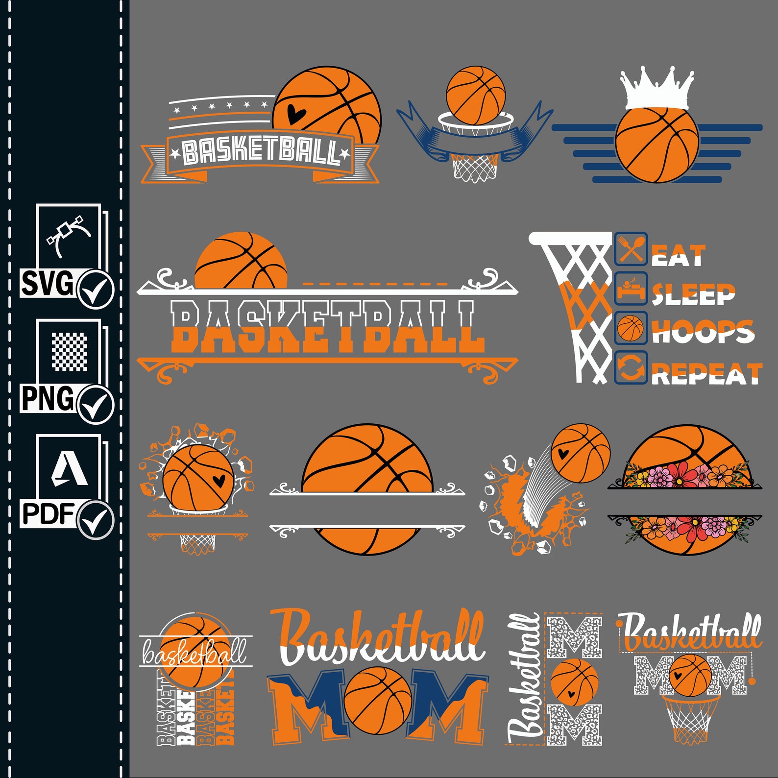 Basketball SVG Bundle, Mascot Template, Monogram (digital Download) - Etsy