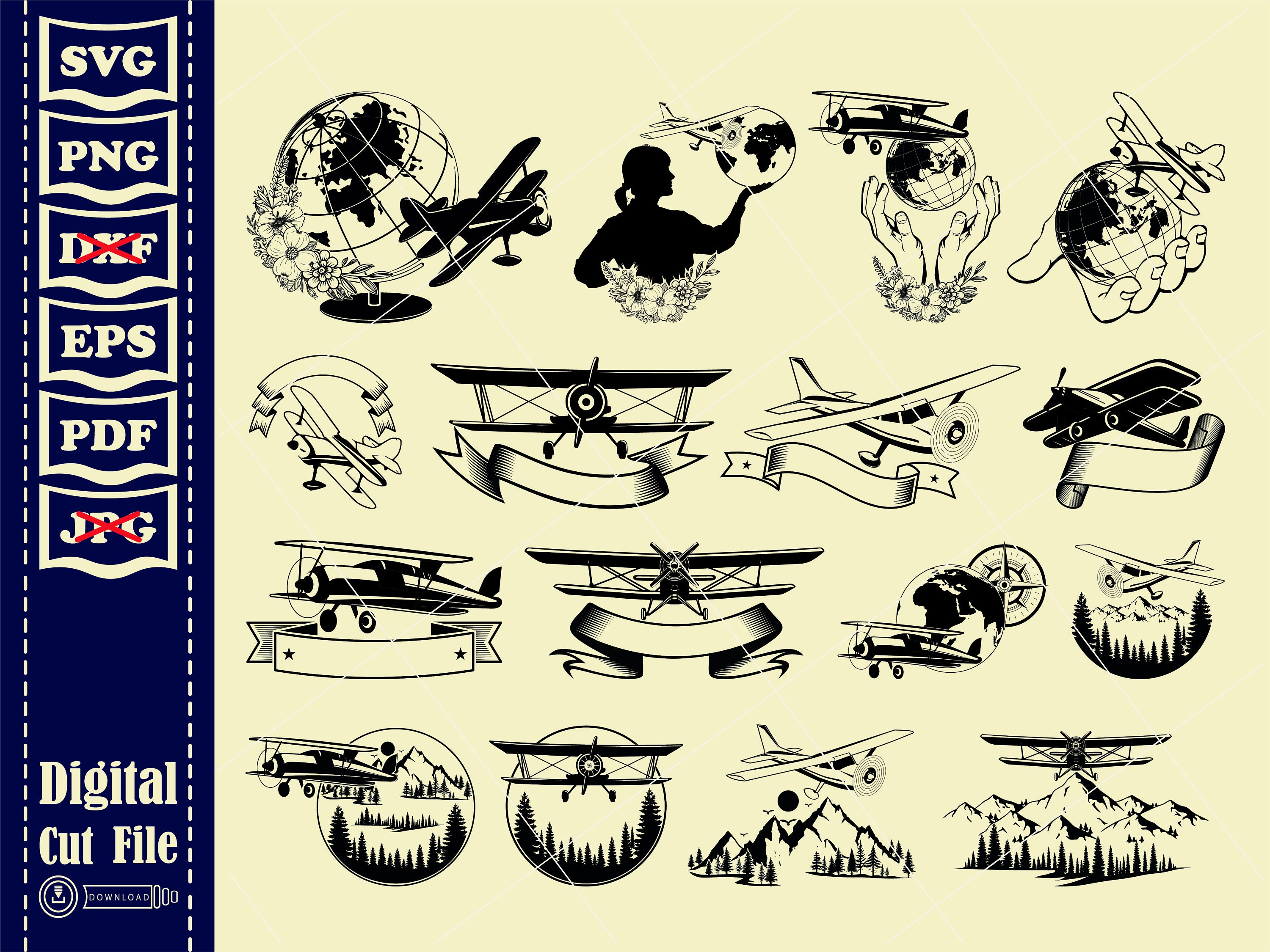 Biplane SVG 1 Propeller Plane Svg Biplane Vector Split Old - Etsy Australia