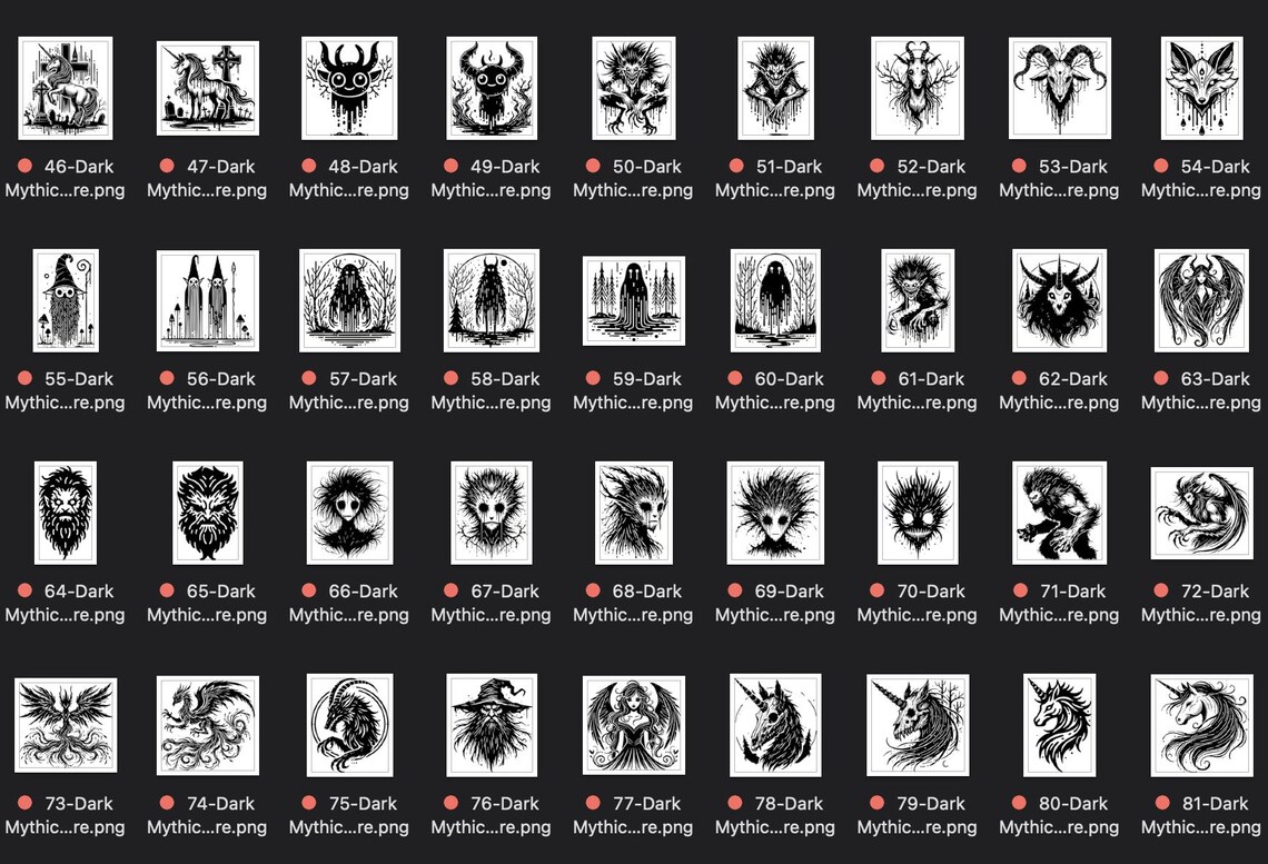 Dark Mythical Creature SVG Bundle, Horror, Gothic (digital Download) - Etsy