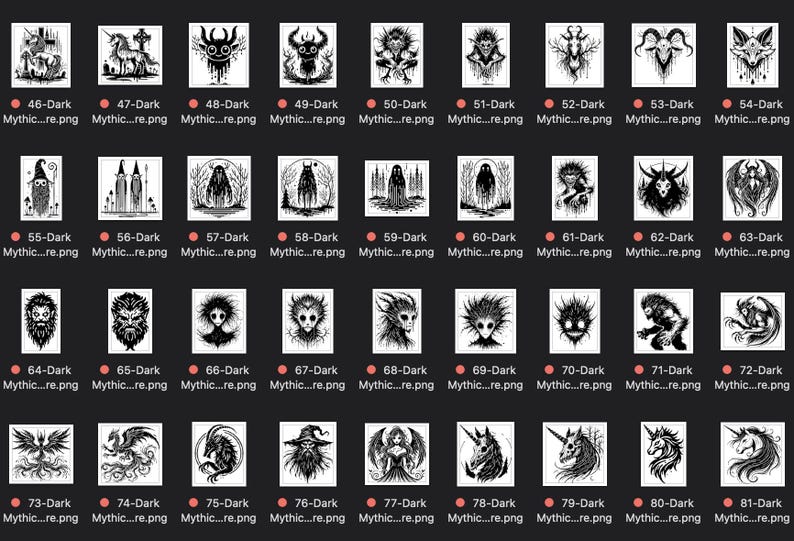 Dark Mythical Creature SVG Bundle, Horror, Gothic (digital Download) - Etsy