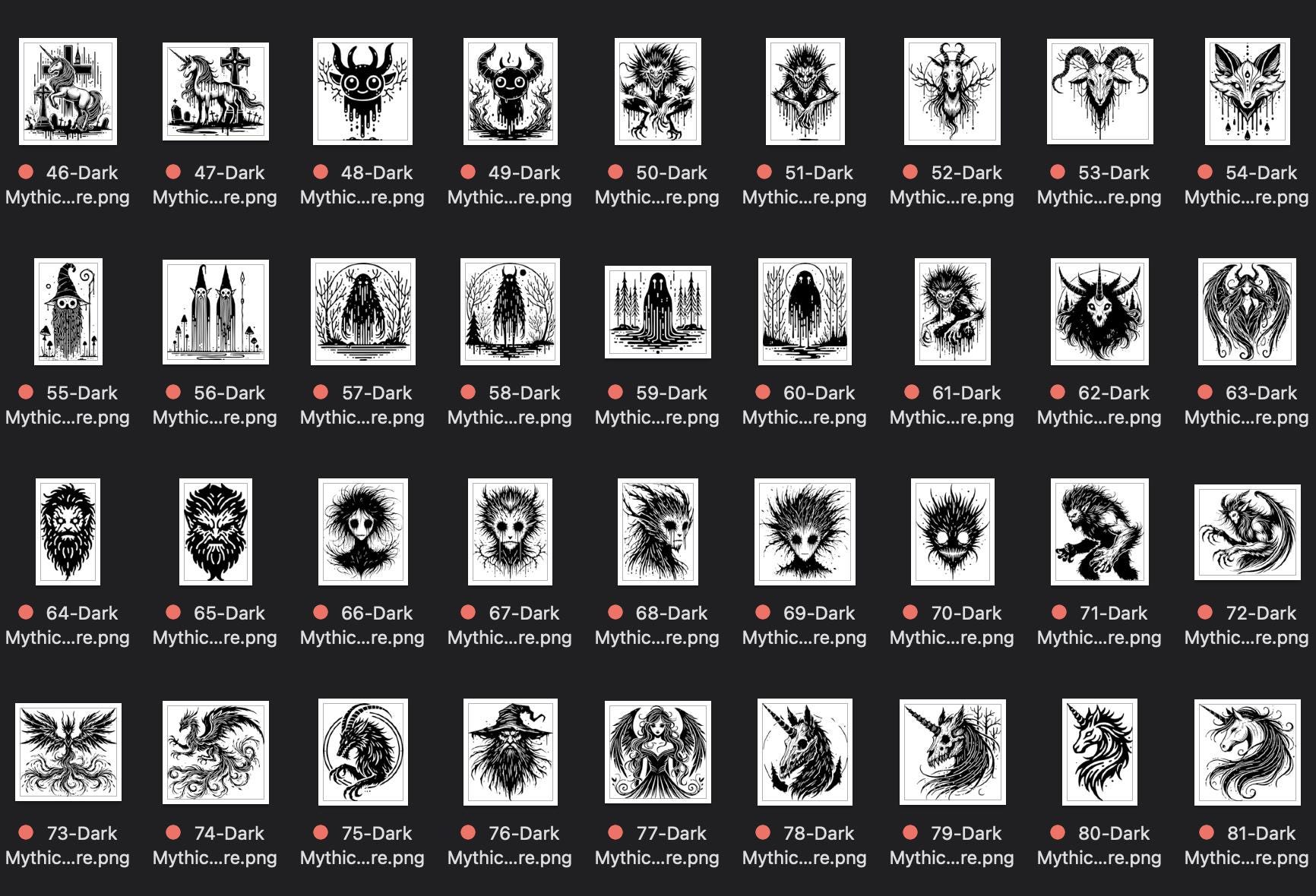 Dark Mythical Creature SVG Bundle, Horror, Gothic (digital Download) - Etsy