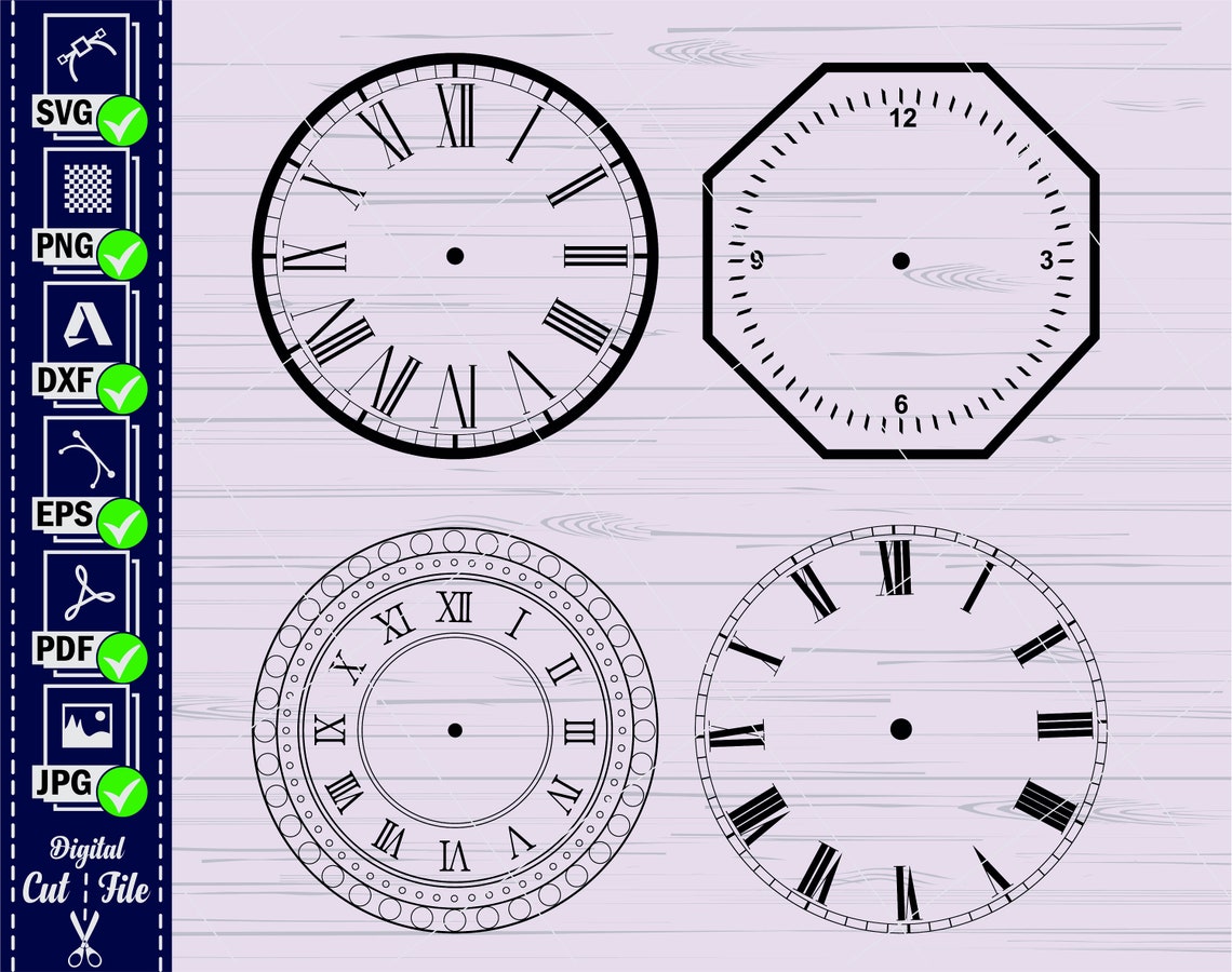 Clock Face SVG Bundle, Numbers Clipart (digital Download) - Etsy