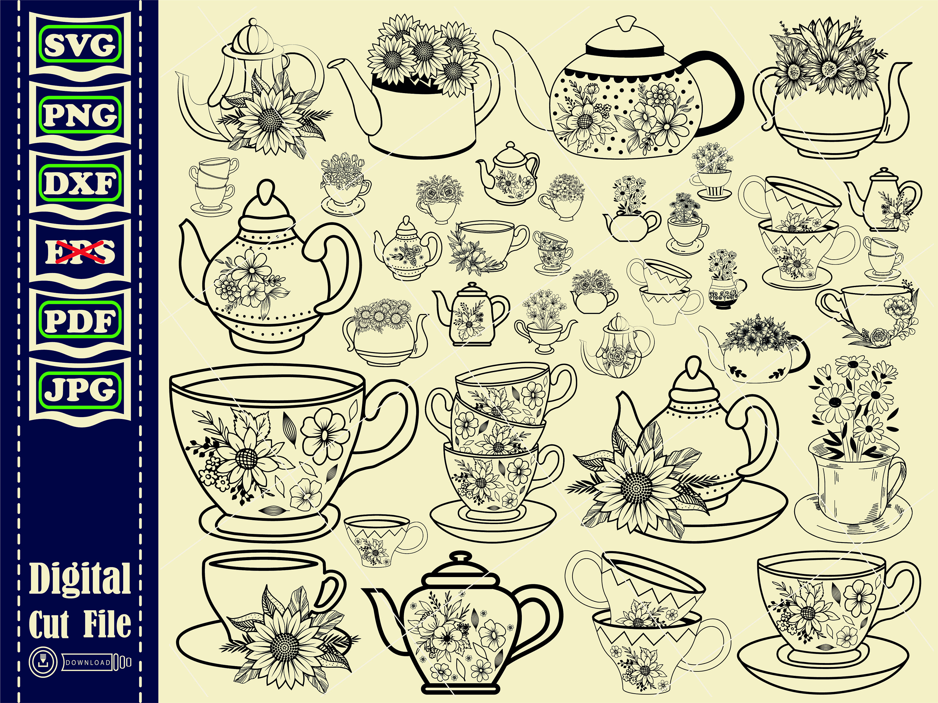 Vintage Tea Cup Vector