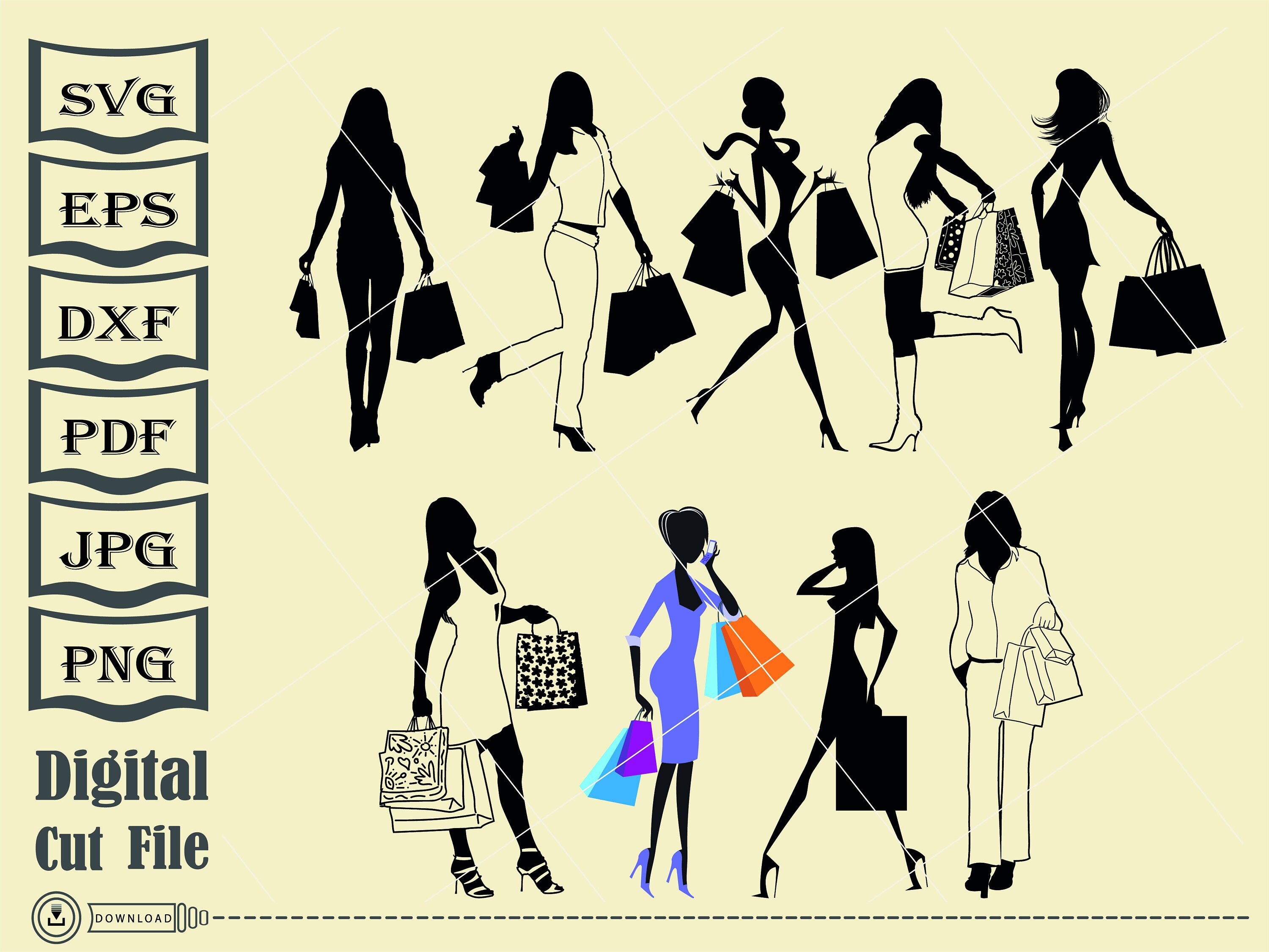 Shopping Cart Svg Shopping Woman Svg Handbag Svg Bag Svg - Etsy Canada