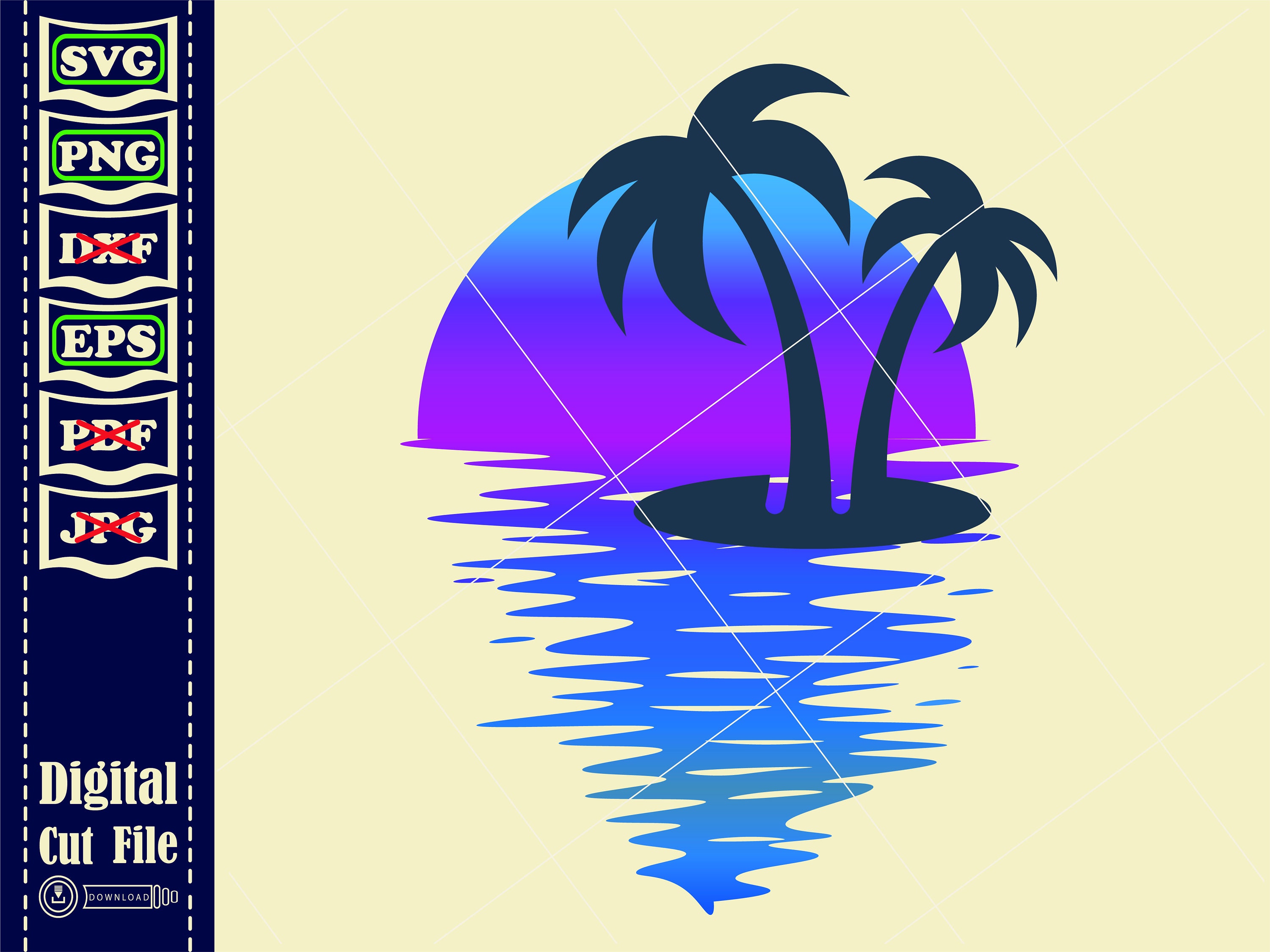Palm Tree Svg 3 Sunset Svg Palm Beach Svg Palm Tree Sunset - Etsy