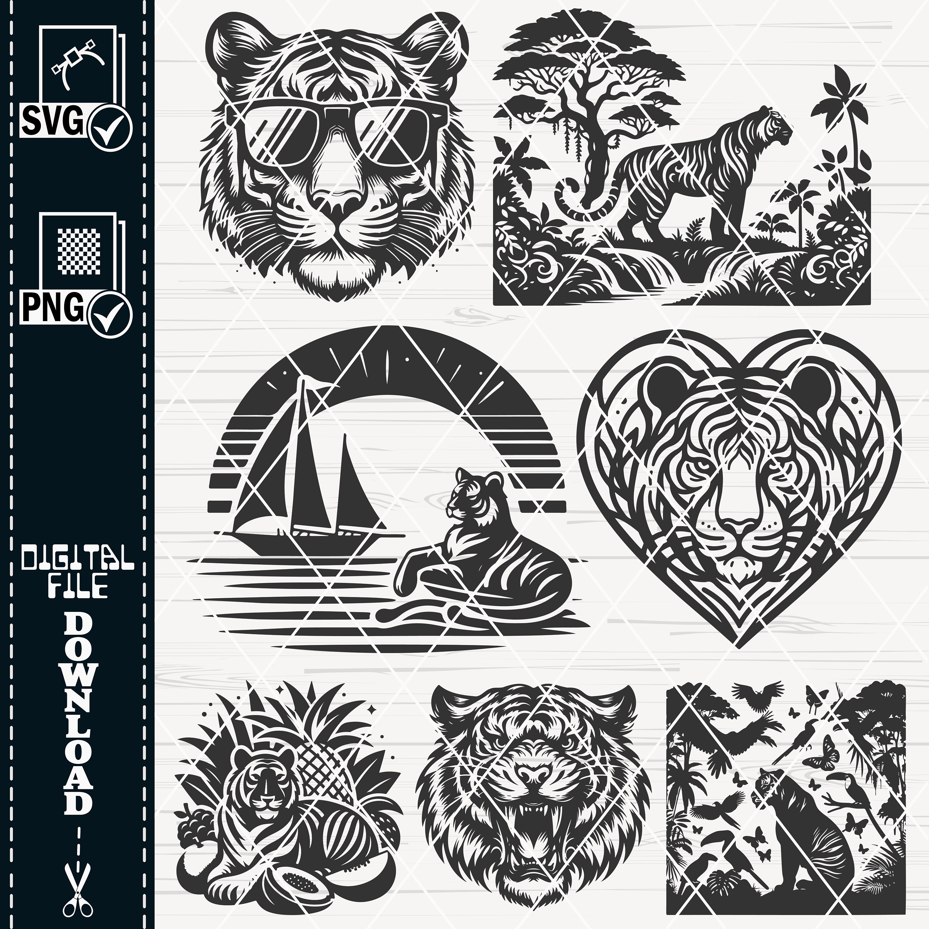 Tiger SVG Mega Bundle, Floral, Mascot, Sport (digital Files) - Etsy