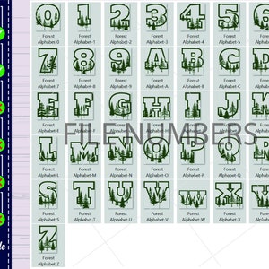 Forest Font Letters SVG, Cut Files for Cricut for Silhouette, Pine Tree ...