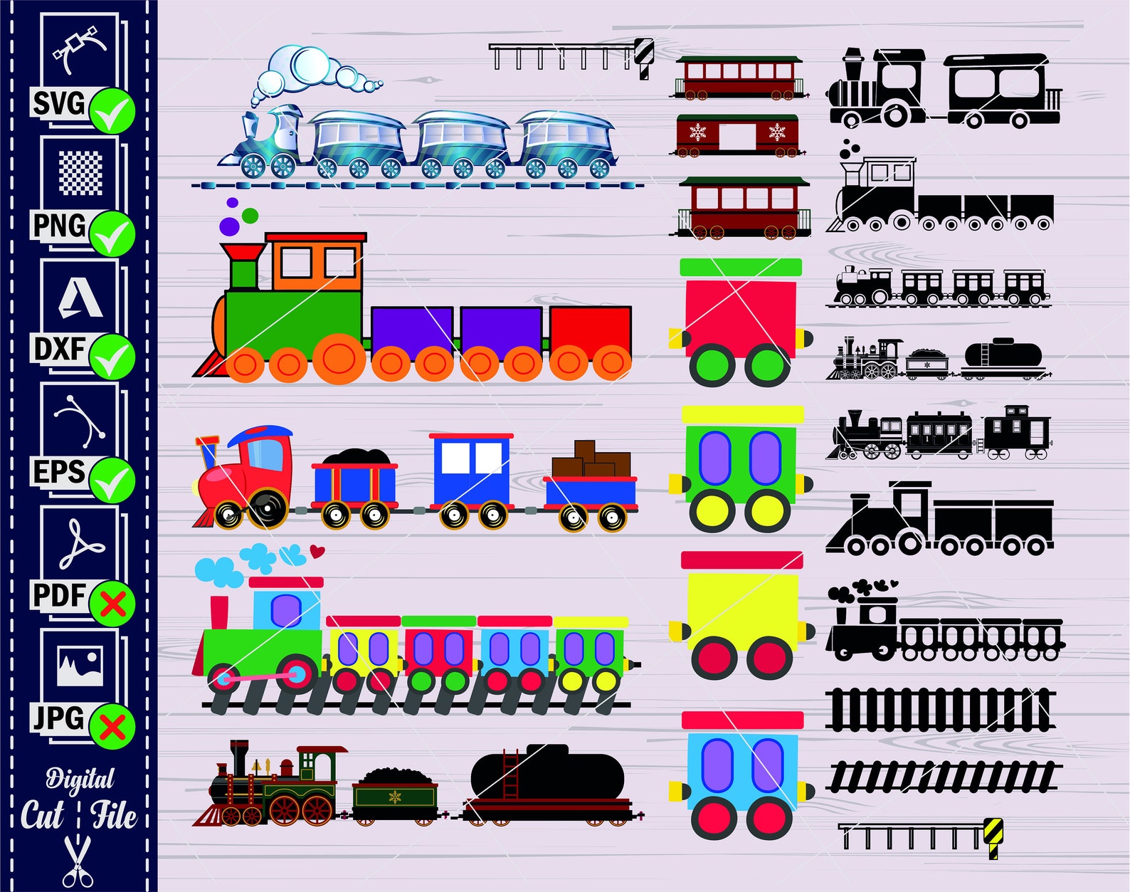 Train SVG Cut Files Kid Train Clipart Steam Train Clipart - Etsy