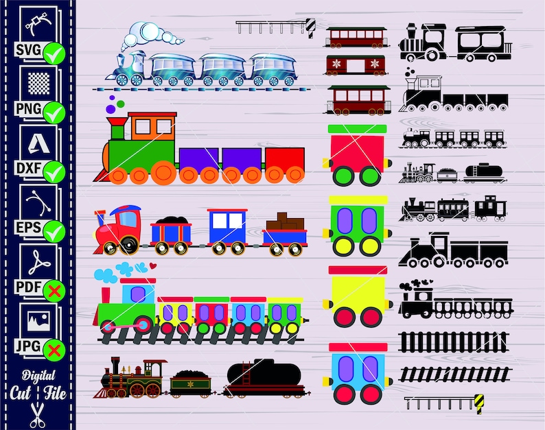 Train SVG Cut Files, Steam Train Clipart (digital Download) - Etsy