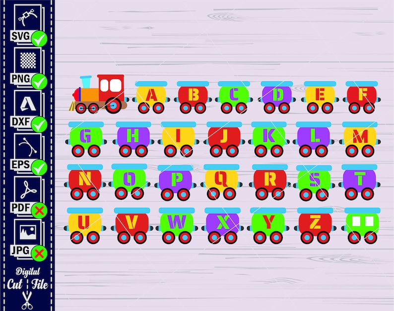 Train Alphabet SVG Train Font SVG Train Letters Cricut Cut - Etsy UK