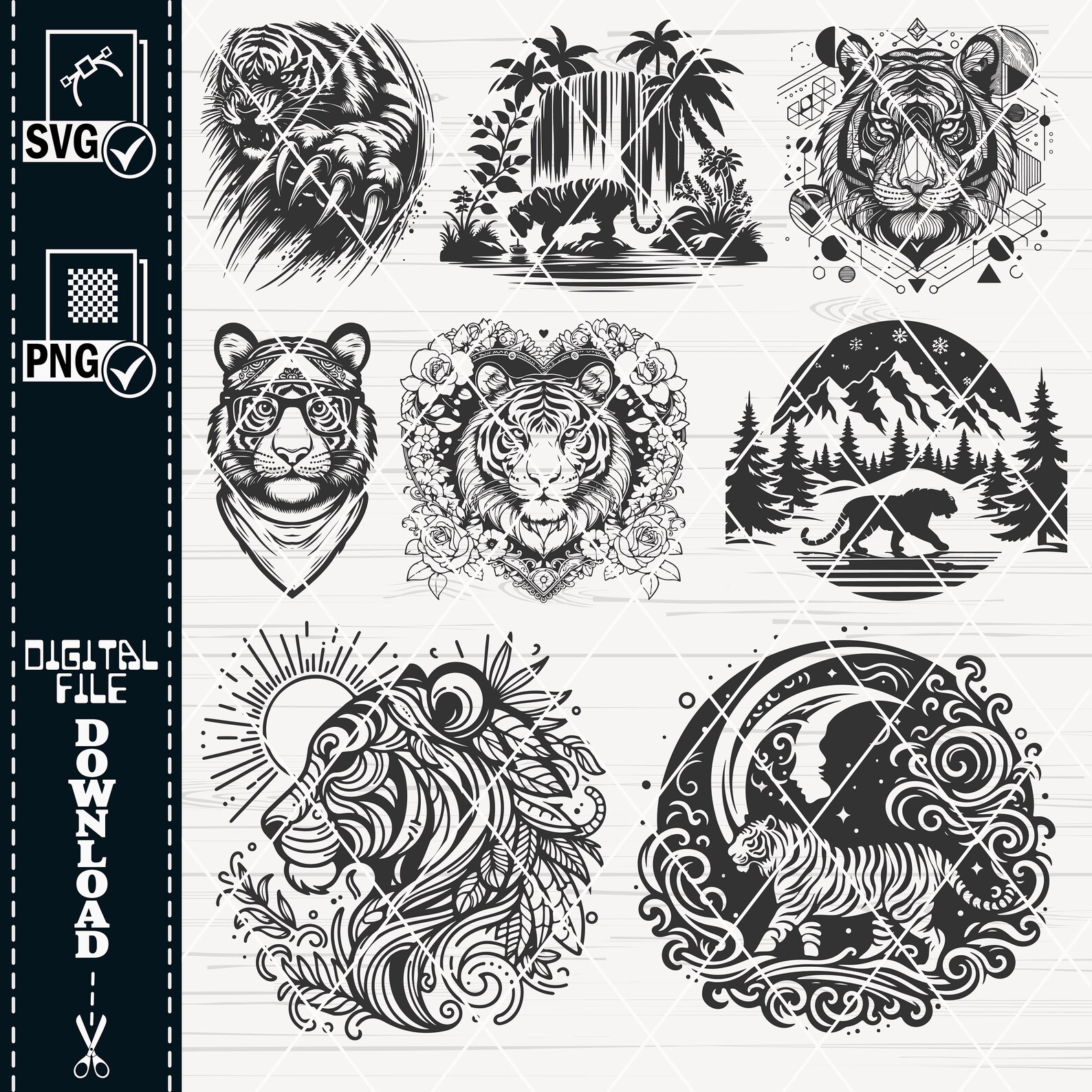 Tiger SVG Mega Bundle, Floral, Mascot, Sport (digital Files) - Etsy