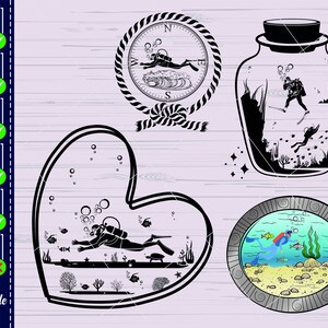 Scuba Diving SVG Files, Cut File, Water Sport Svg, Diver Svg, Diving ...