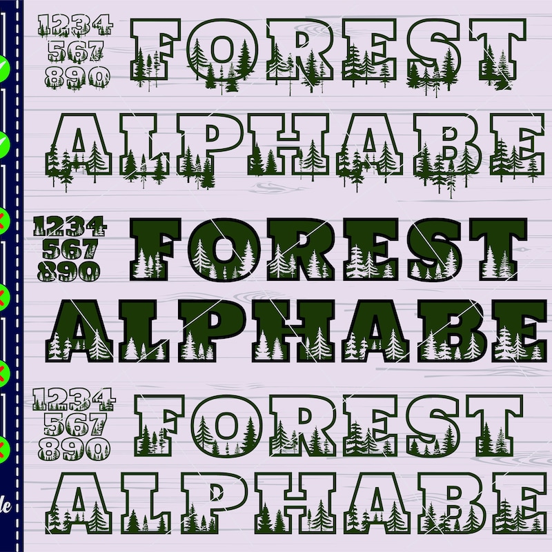 Letters Forest Trees Svg - Etsy